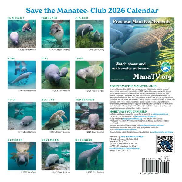 2026 Save the Manatee Club Calendar – The Manatee Store by Save the ...